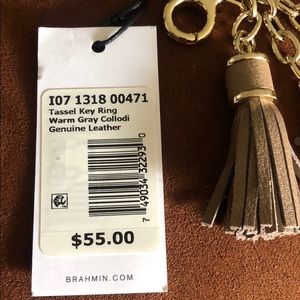 Brahmin | Accessories | Brahmin Tassel Key Ring Warm Gray Collodi ...
